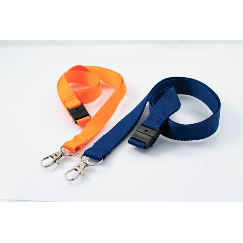 Blank neck strap with standard carabiner + anti choke buckle